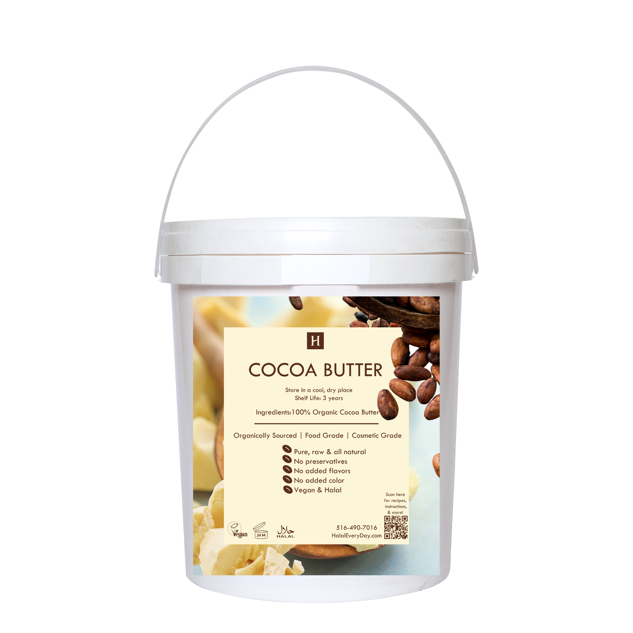 Cocoa Butter 33 lb Bucket Organically Sourced From Ghana Wholesale ...